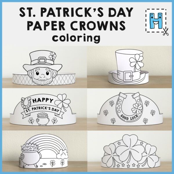 St. Patrick's Day Paper Hats Leprechaun Shamrock Printable Paper ...