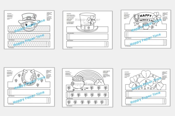 St. Patrick's Day Paper Hats Leprechaun Shamrock Printable Paper ...