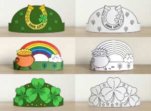 St. Patrick’s Day Paper Hats Leprechaun Shamrock Printable Paper ...