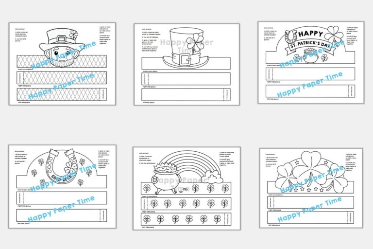 St. Patrick’s Day Paper Hats Leprechaun Shamrock Printable Paper ...