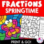 FRACTIONS COLOR BY NUMBER CODE SPRING SUMMER | Made By Teachers