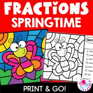 FRACTIONS COLOR BY NUMBER CODE SPRING SUMMER | Made By Teachers