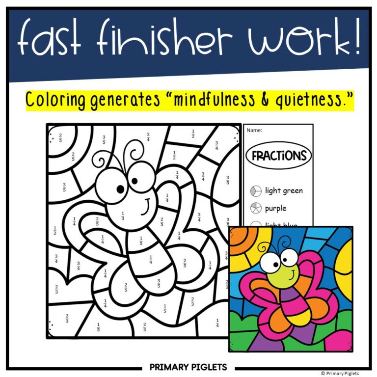 FRACTIONS COLOR BY NUMBER CODE SPRING SUMMER | Made By Teachers