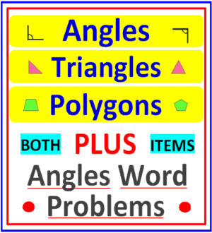 Angles Triangles Polygons Worksheets PLUS Angles Word Problems (2 Items ...