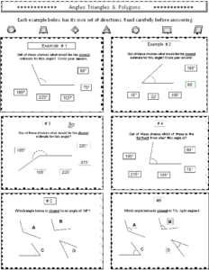 Angles Triangles Polygons Worksheets PLUS Angles Word Problems (2 Items ...