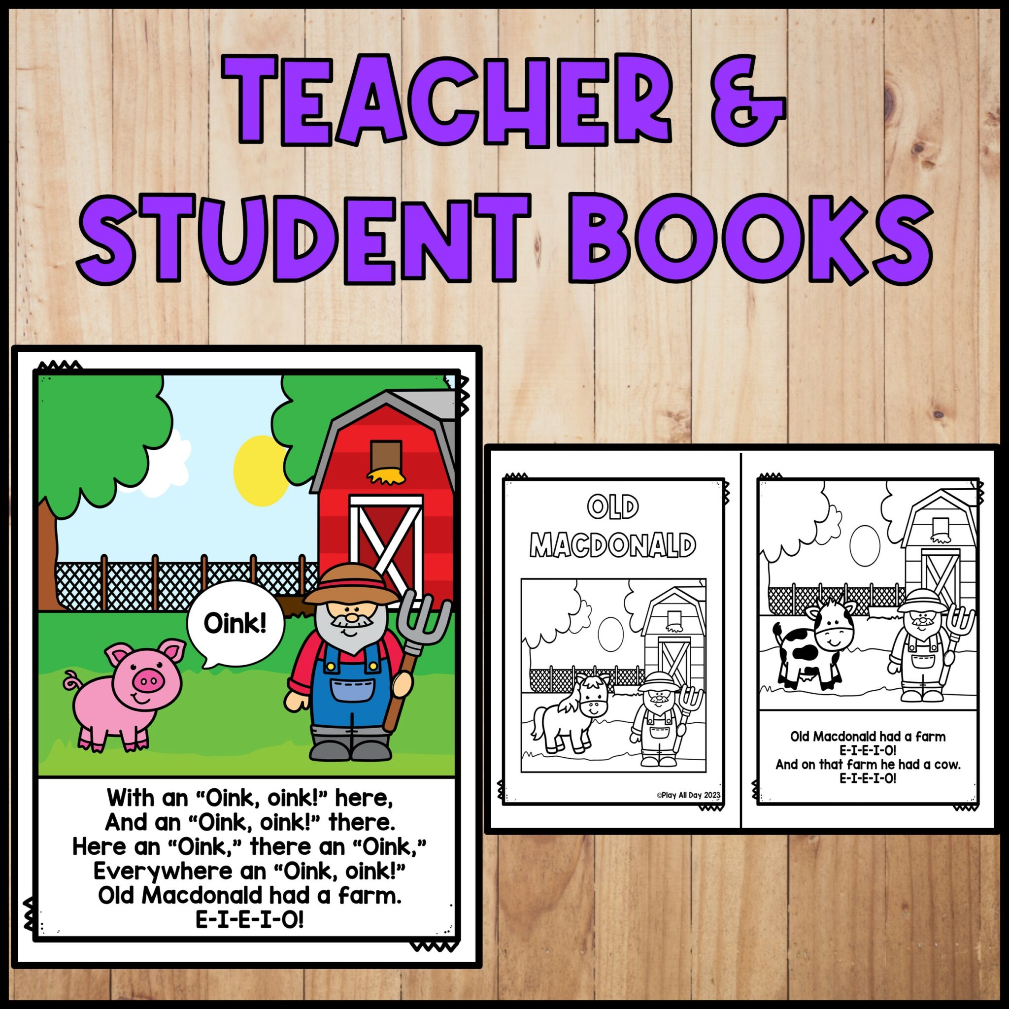 Old MacDonald Song and Activity Set | Book Flashcards Dramatic Play ...