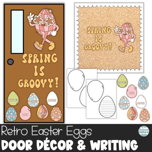 Spring Door Decor with Name Tags - Editable Easter Bulletin Board ...