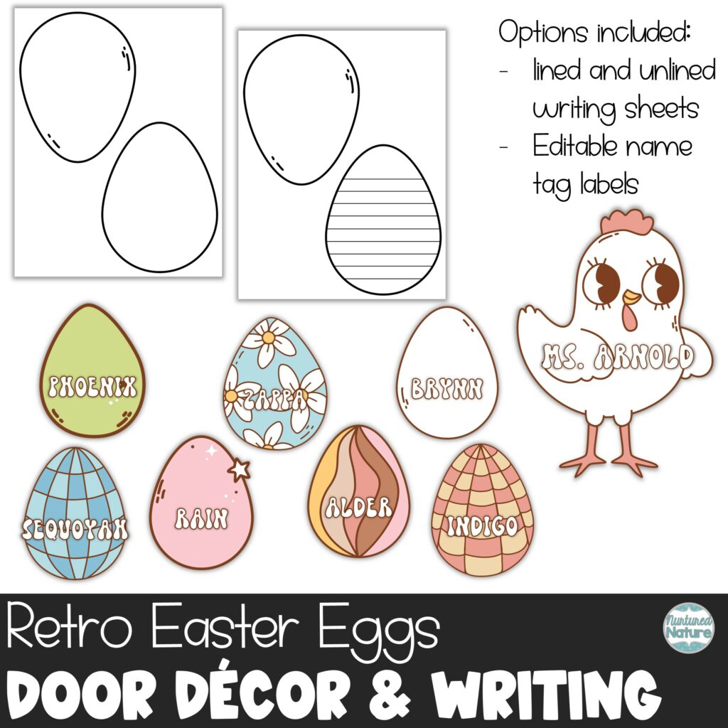 Spring Door Decor with Name Tags - Editable Easter Bulletin Board ...