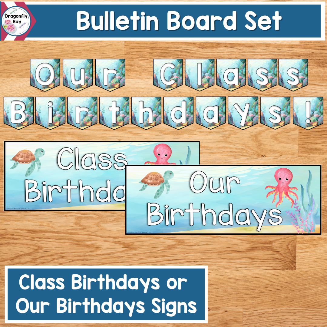 Ocean Bubbles Birthday Bulletin Board Classroom Décor EDITABLE | Made ...
