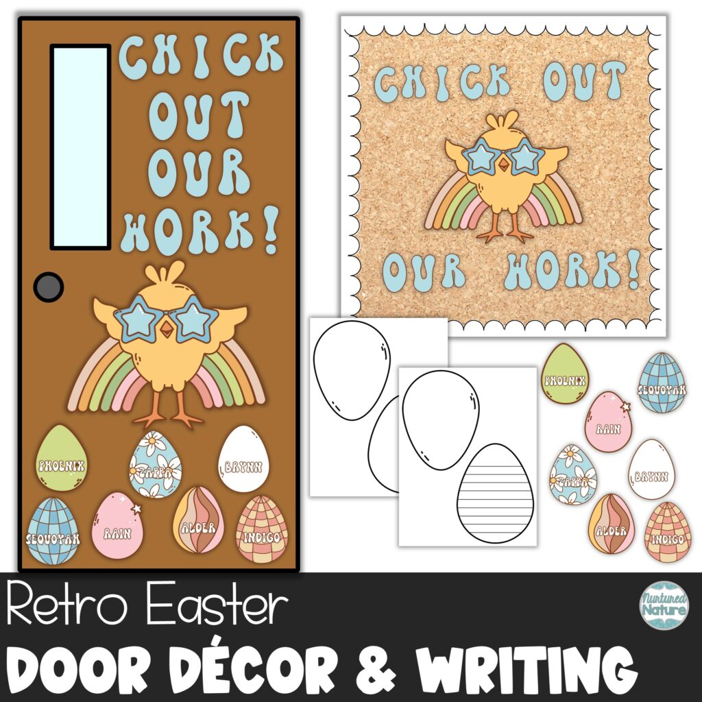 Spring Door Decor with Name Tags - Editable Easter Bulletin Board ...