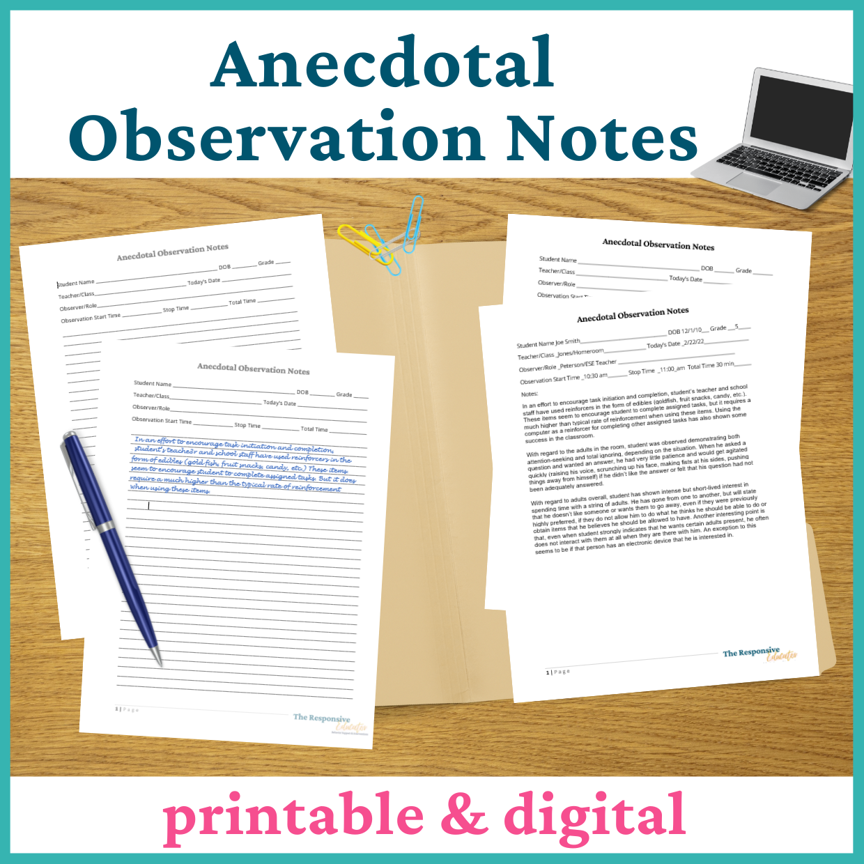 Behavior Observation Form (s) | Made By Teachers