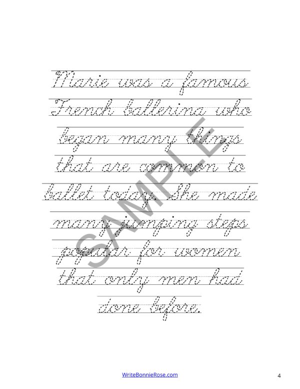 Famous Ballet Dancers Coloring Book with Cursive Copywork | Made By ...