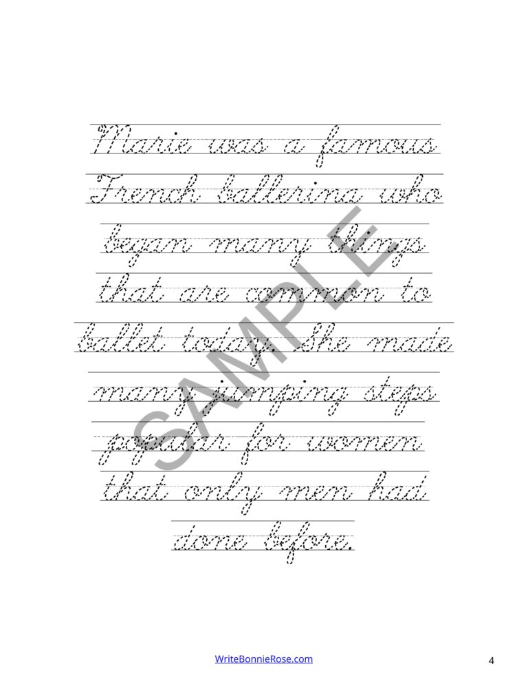 Famous Ballet Dancers Coloring Book with Cursive Copywork | Made By ...