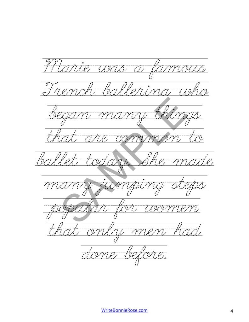 Famous Ballet Dancers Coloring Book with Cursive Copywork | Made By ...