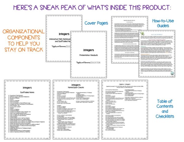 Integers - Algebra Guided Note-Taking Activities | Made By Teachers