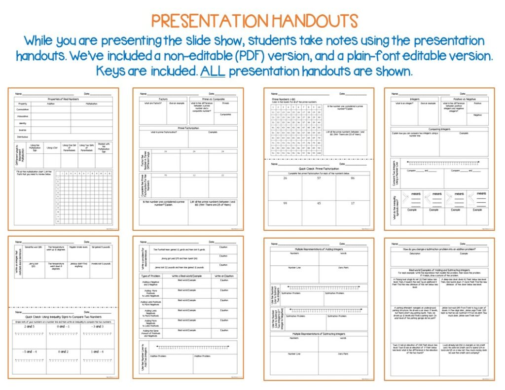 Integers - Algebra Guided Note-Taking Activities | Made By Teachers