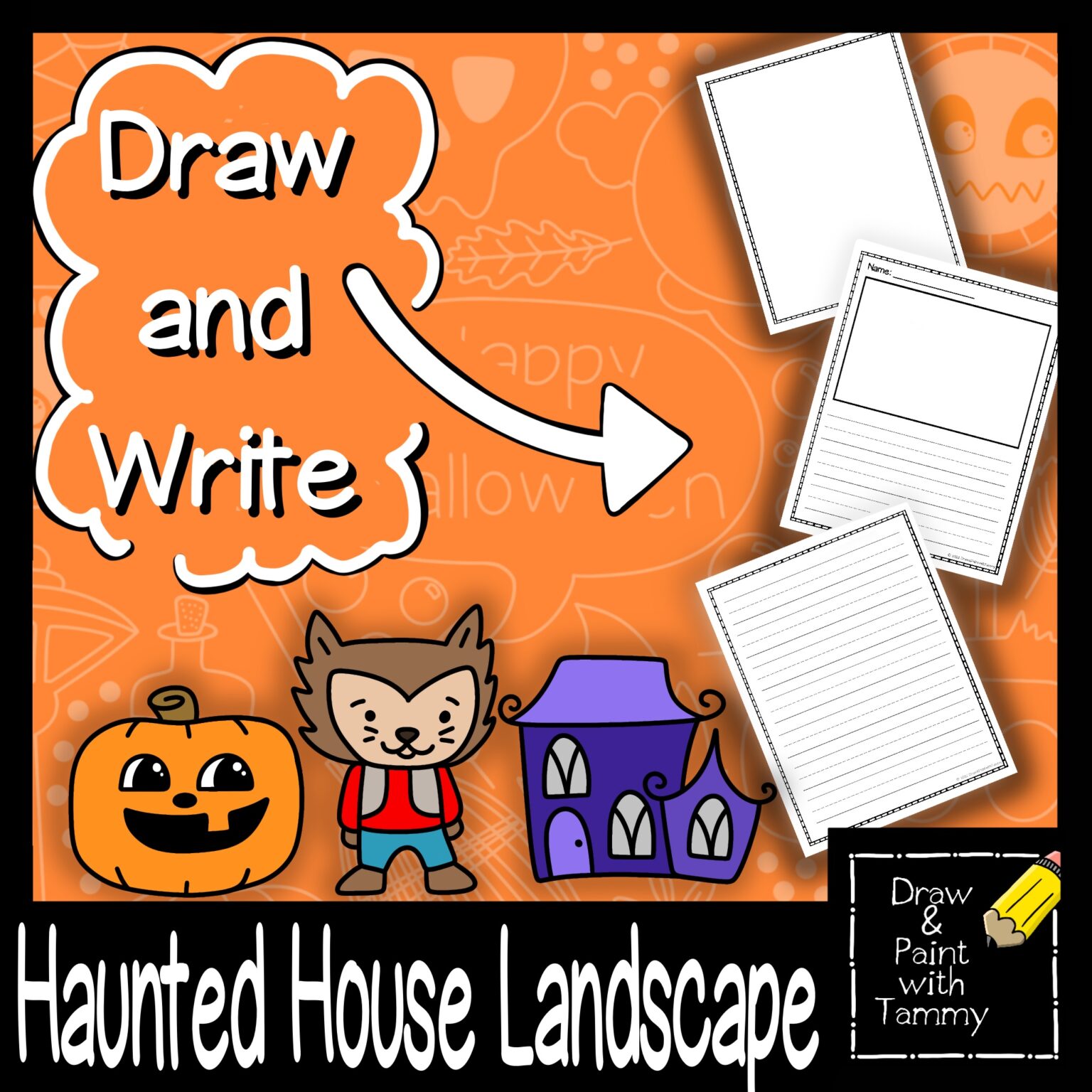 Roll a Haunted House and Halloween Landscape Roll and Draw Art Sub ...