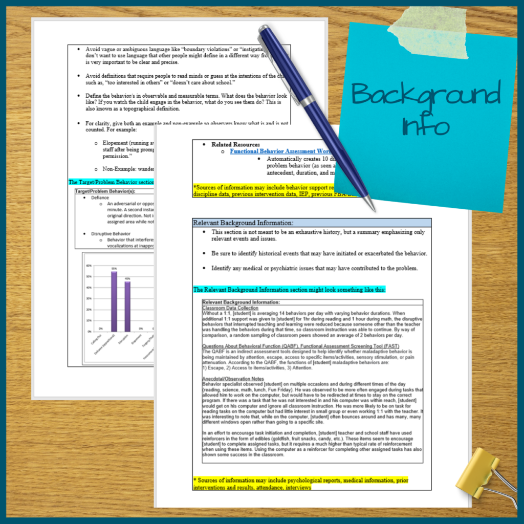 Example of FBA | Made By Teachers