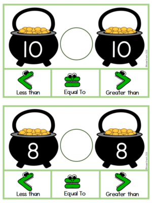 St. Patrick's Day Comparing Numbers Clip Cards 1 to 20 | Made By Teachers
