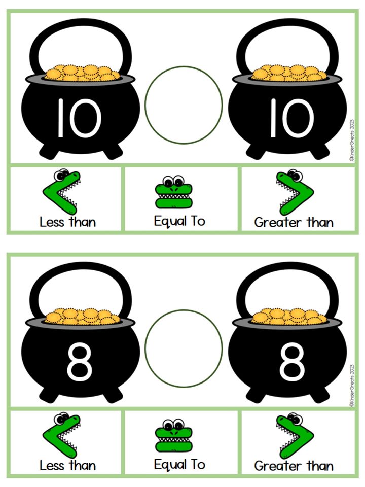 St. Patrick's Day Comparing Numbers Clip Cards 1 to 20 | Made By Teachers