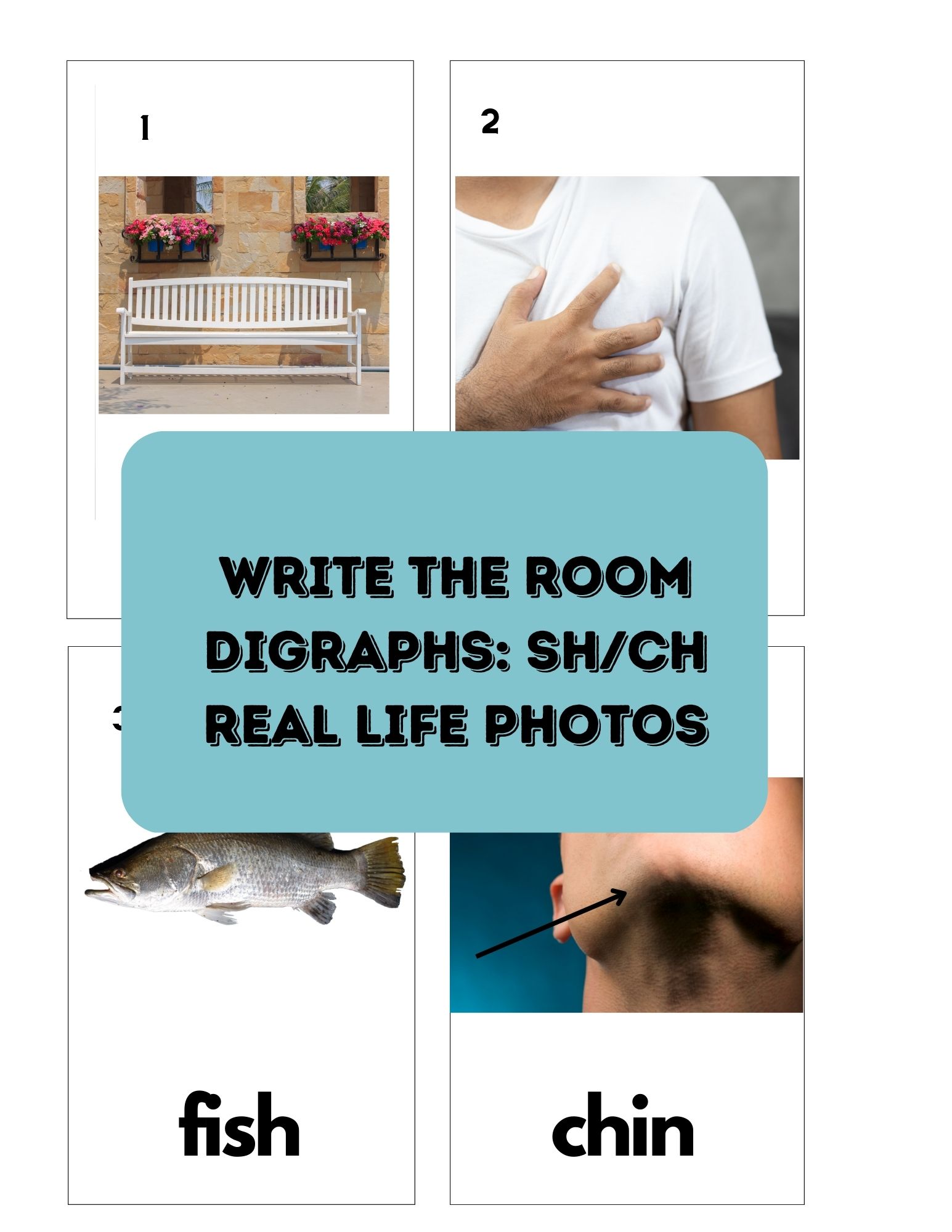 Digraphs Write the Room CH SH Spelling Centers Reading Writing K-2nd ...