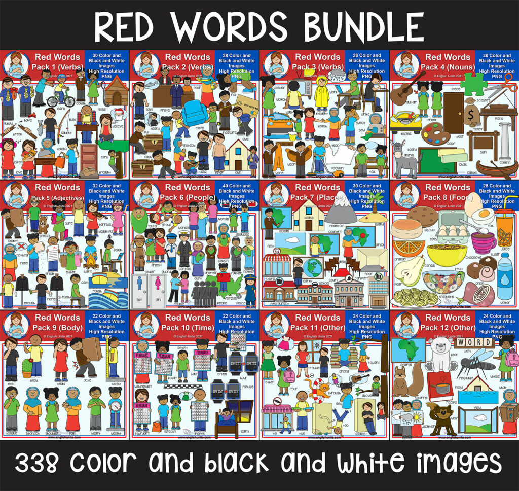 Clip Art - Red Sight Words Bundle | Made By Teachers