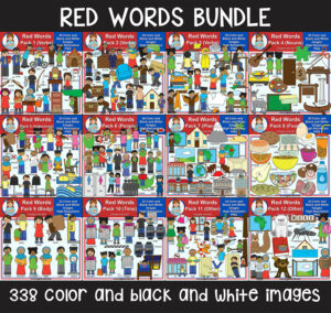 Clip Art - Red Sight Words Bundle | Made By Teachers