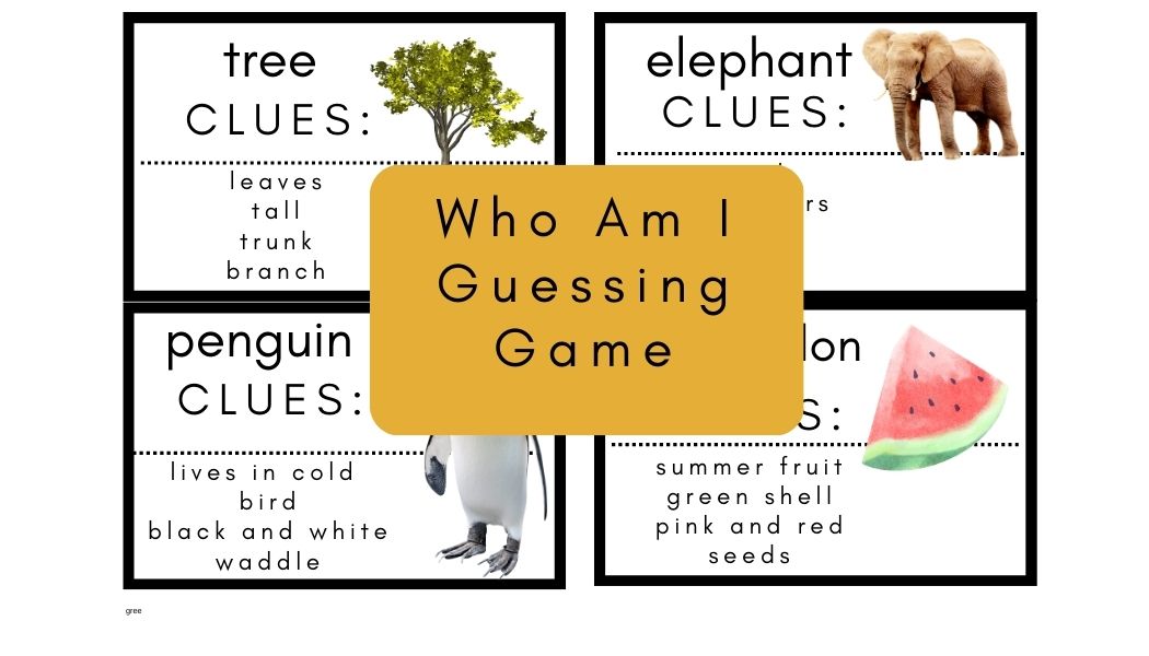 Who am I Guessing Game K-4th grade Partner Work Small Group Centers Ice ...