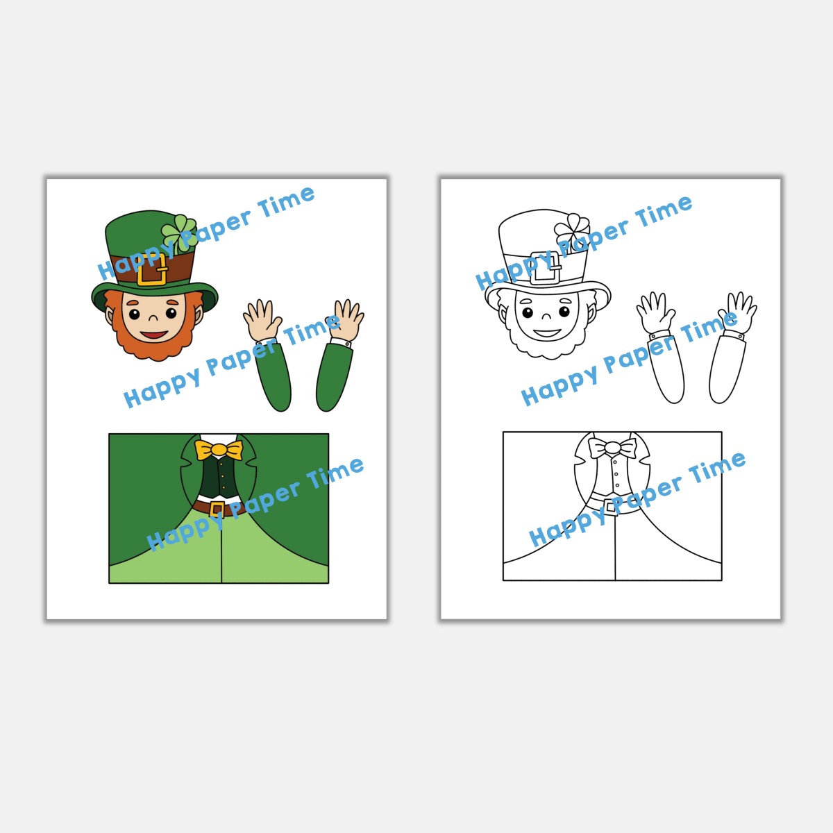 Leprechaun toilet paper craft Printable St. Patrick's Day Coloring ...