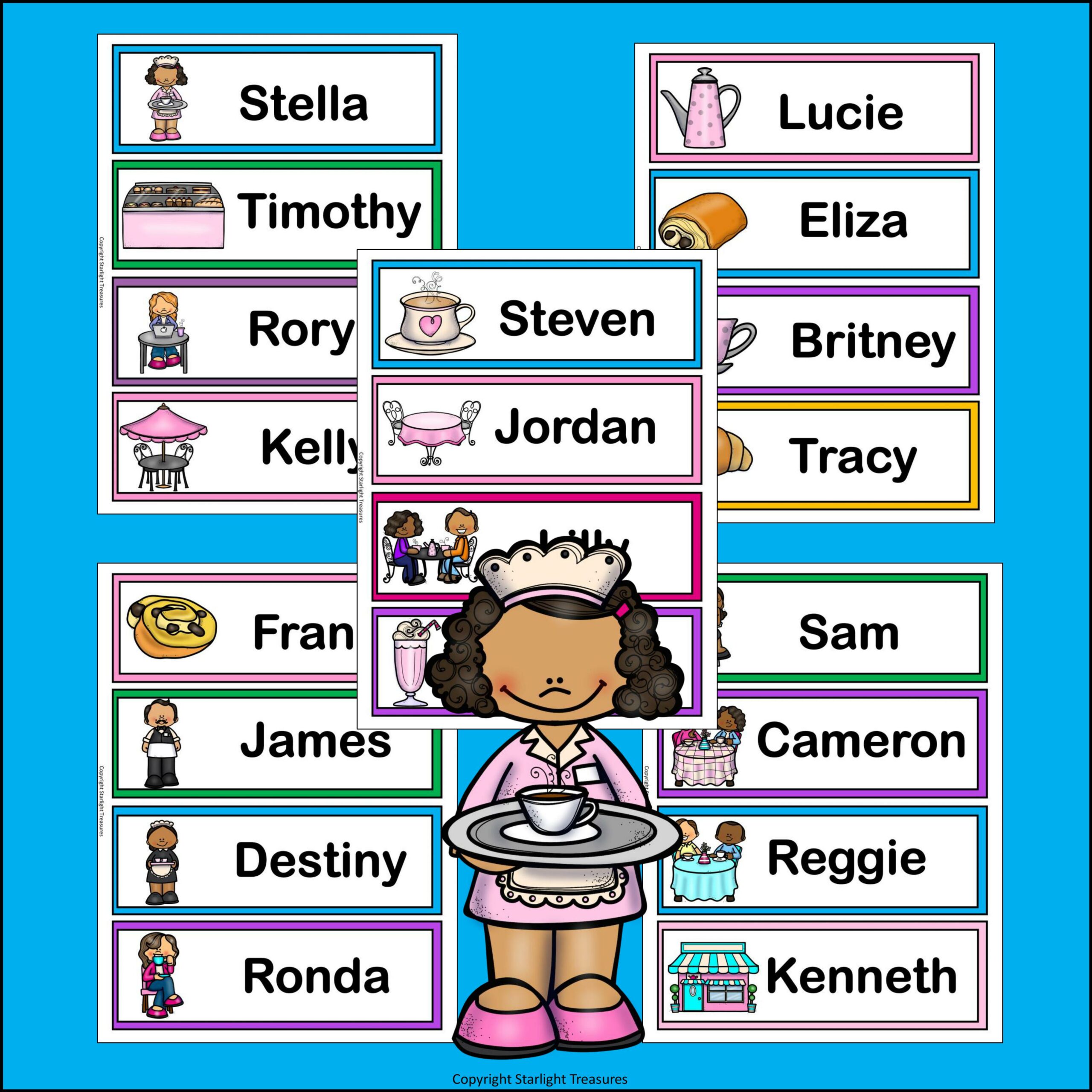 Cafe Desk Name Tags - Editable Name Tags | Made By Teachers