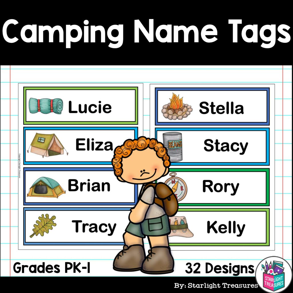 Camping Desk Name Tags - Editable Name Tags | Made By Teachers