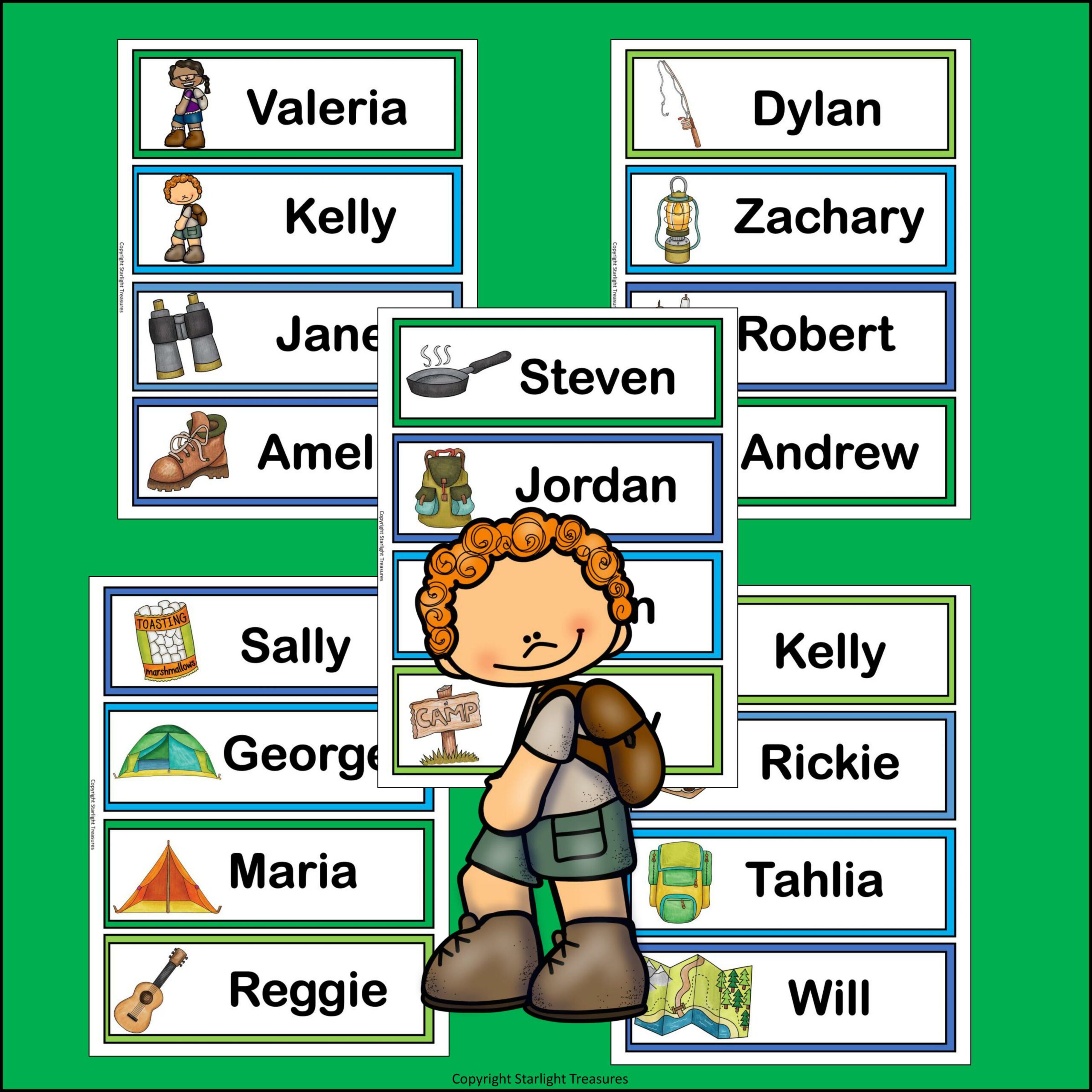 Camping Desk Name Tags - Editable Name Tags | Made By Teachers