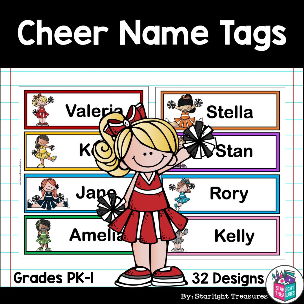 Cheerleading Desk Name Tags - Editable | Made By Teachers