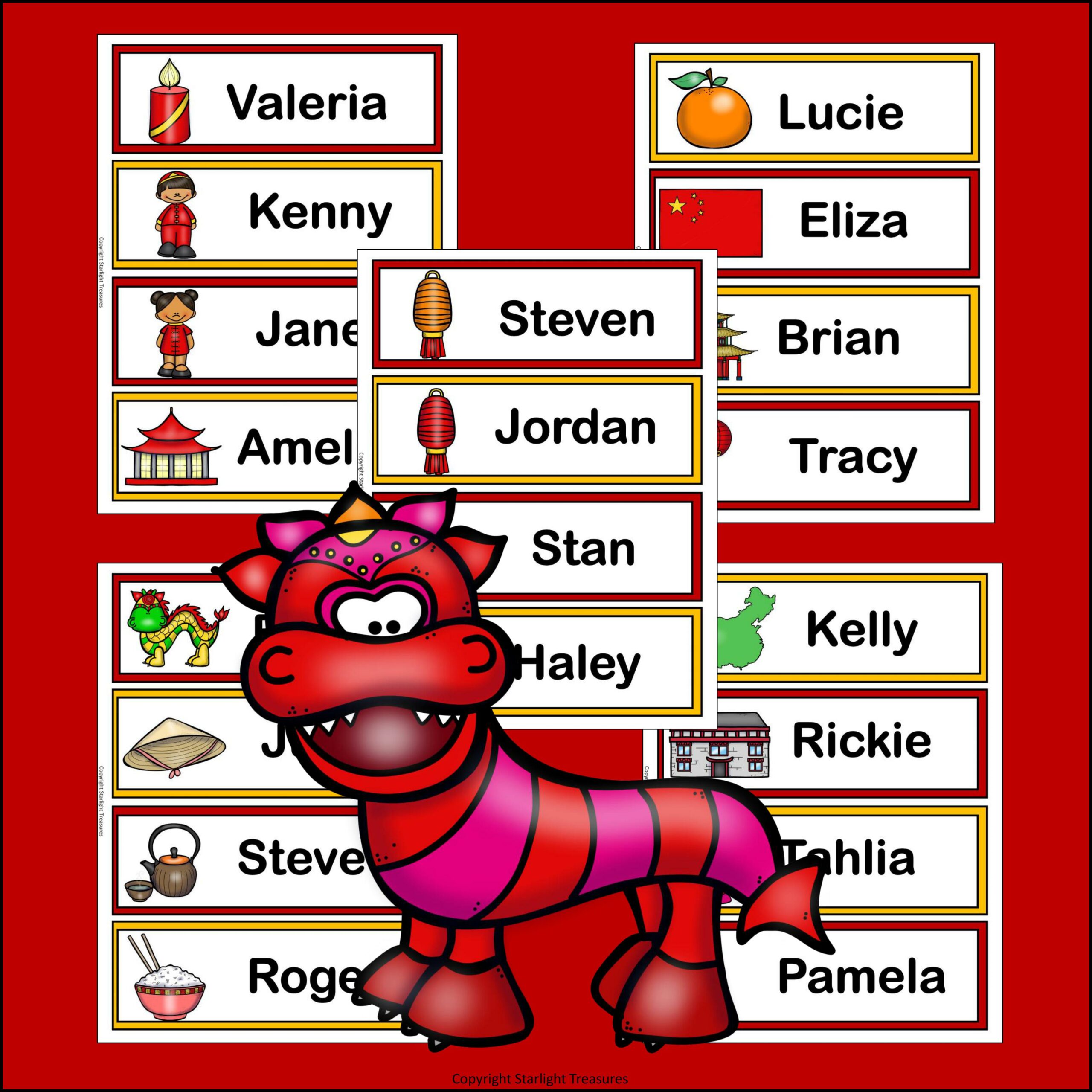 Chinese New Year Desk Name Tags - Editable | Made By Teachers