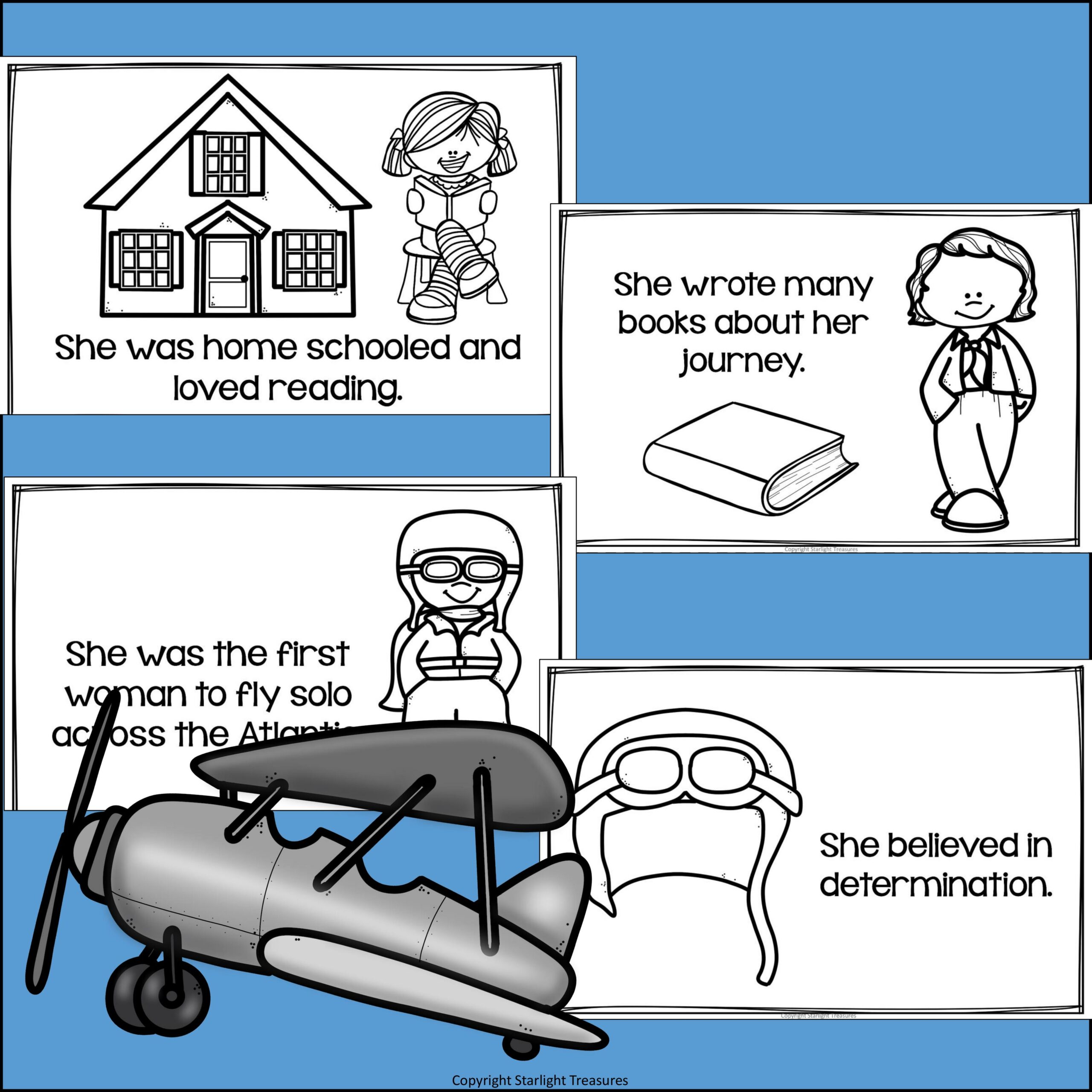 Amelia Earhart Mini Book for Early Readers: Women's History Month ...