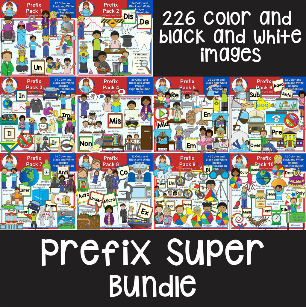 Clip Art - Prefix Super Bundle | Made By Teachers