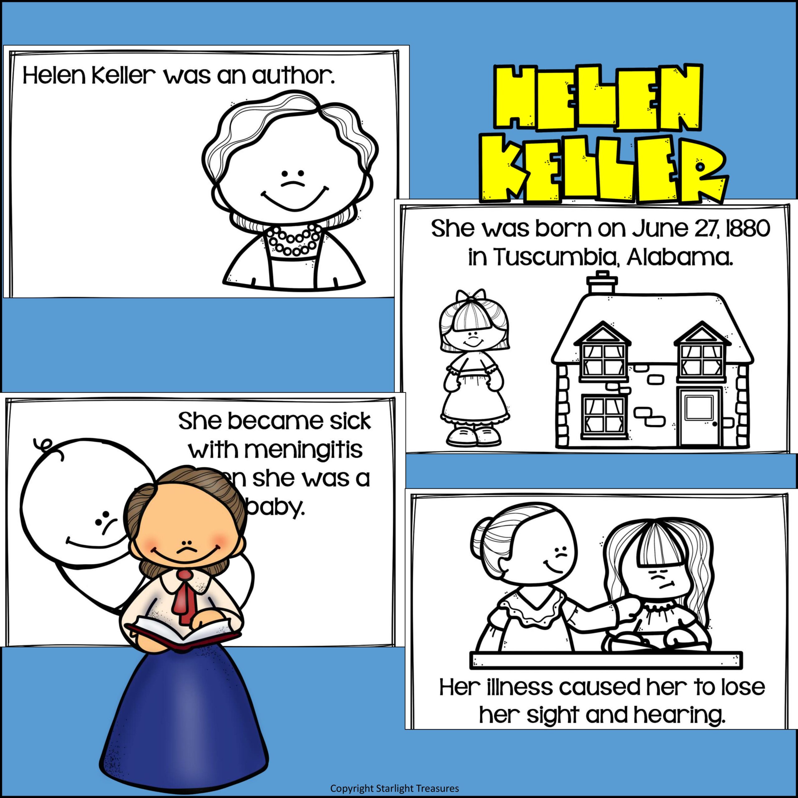 Helen Keller Mini Book for Early Readers: Women's History Month | Made ...