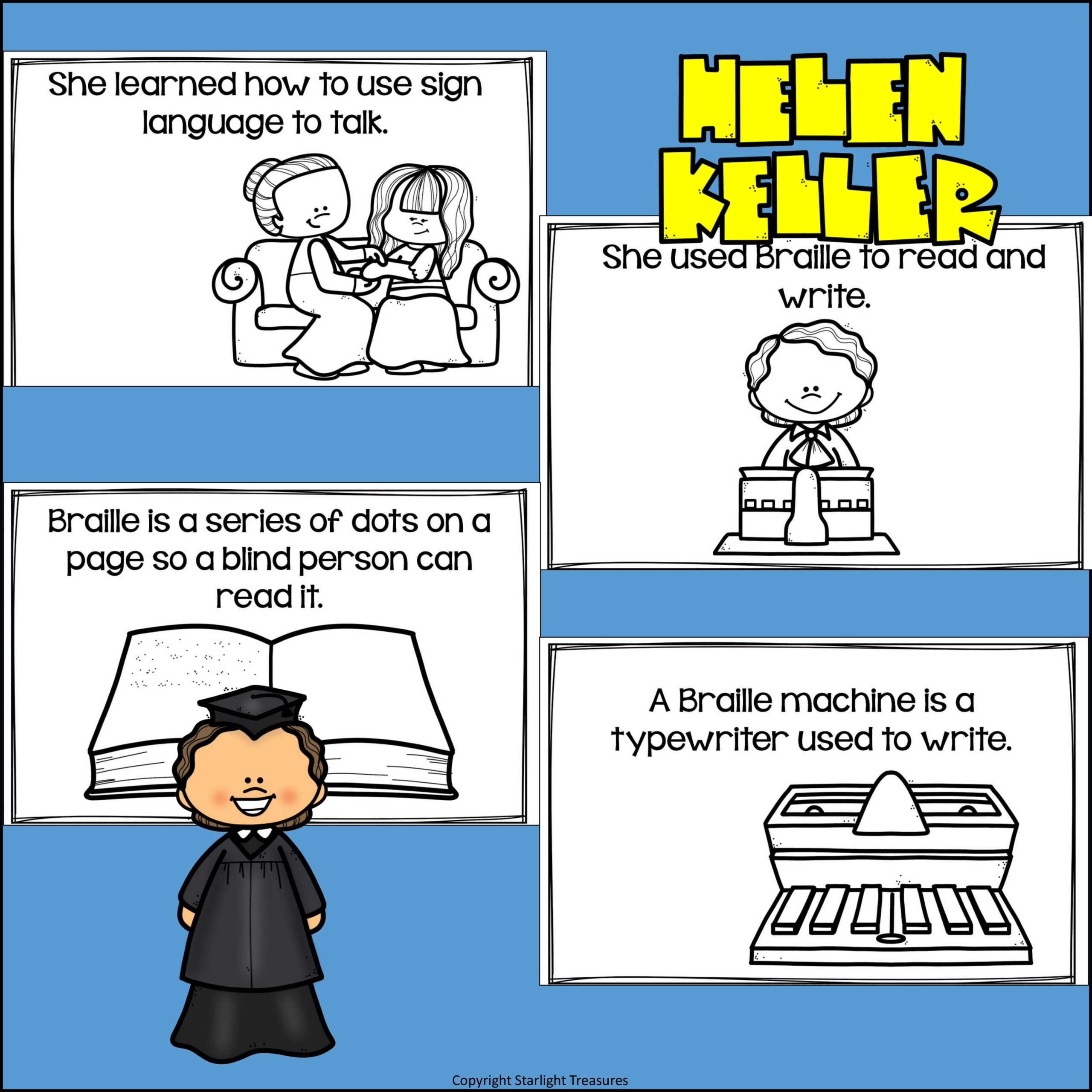 Helen Keller Mini Book for Early Readers: Women's History Month | Made ...