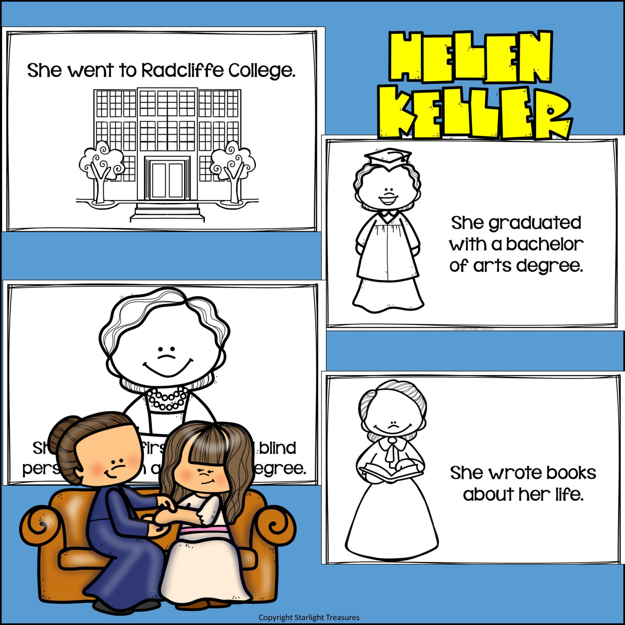 Helen Keller Mini Book for Early Readers: Women's History Month | Made ...