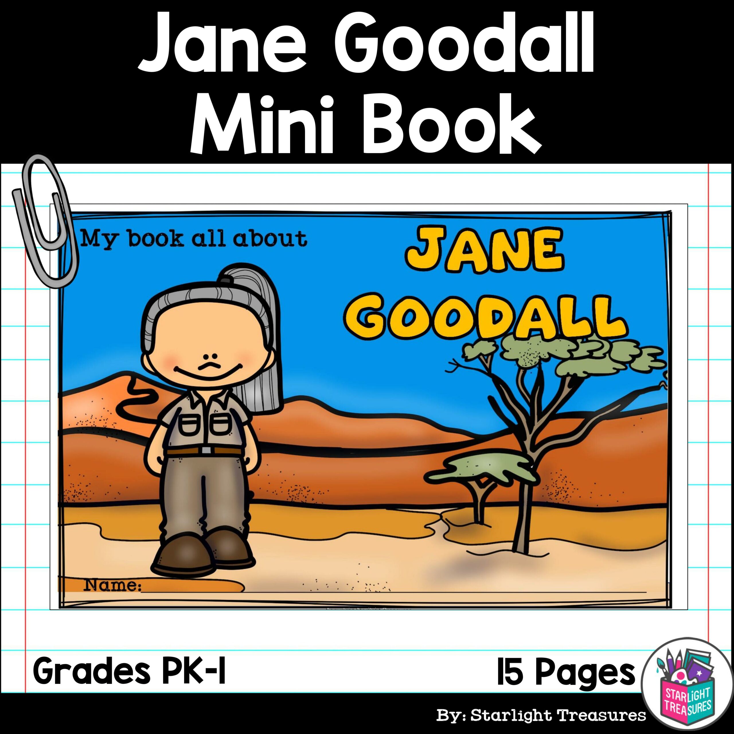 Jane Goodall Mini Book for Early Readers: Women's History Month | Made ...