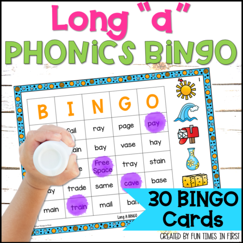 Long A Phonics Bingo Games - No Prep Long A CVCe Vowel Teams Phonics ...