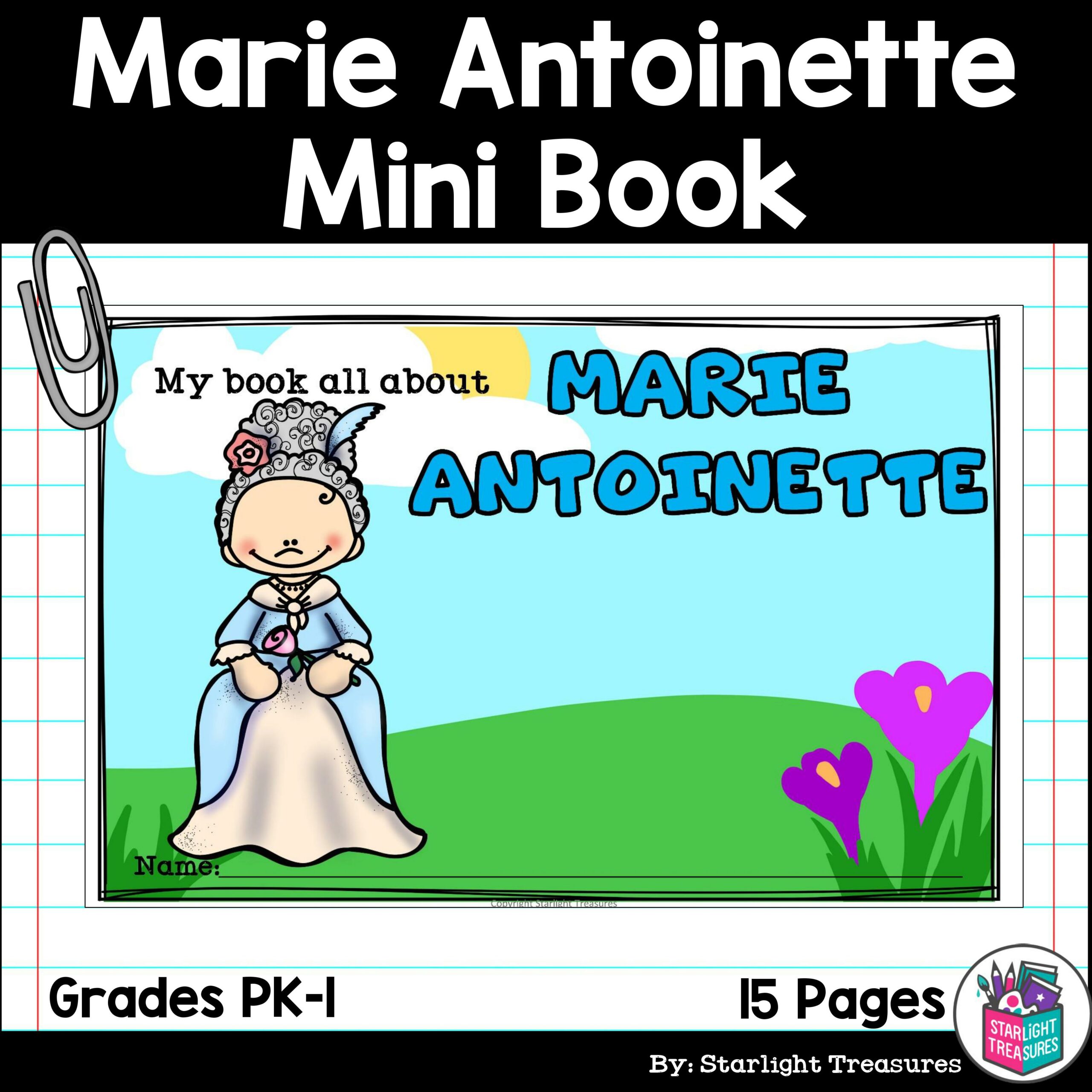 Marie Antoinette Mini Book for Early Readers: Women's History Month ...