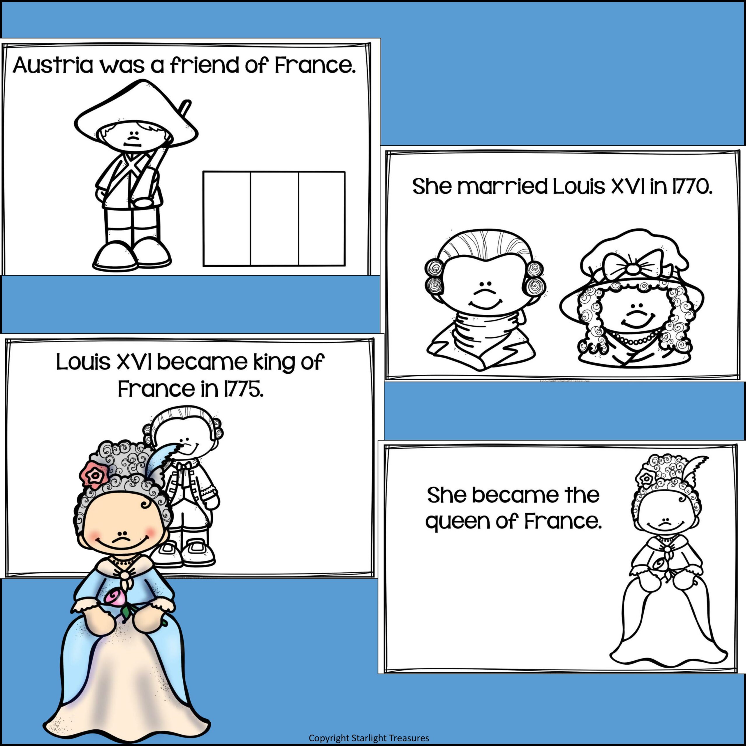 Marie Antoinette Mini Book for Early Readers: Women's History Month ...