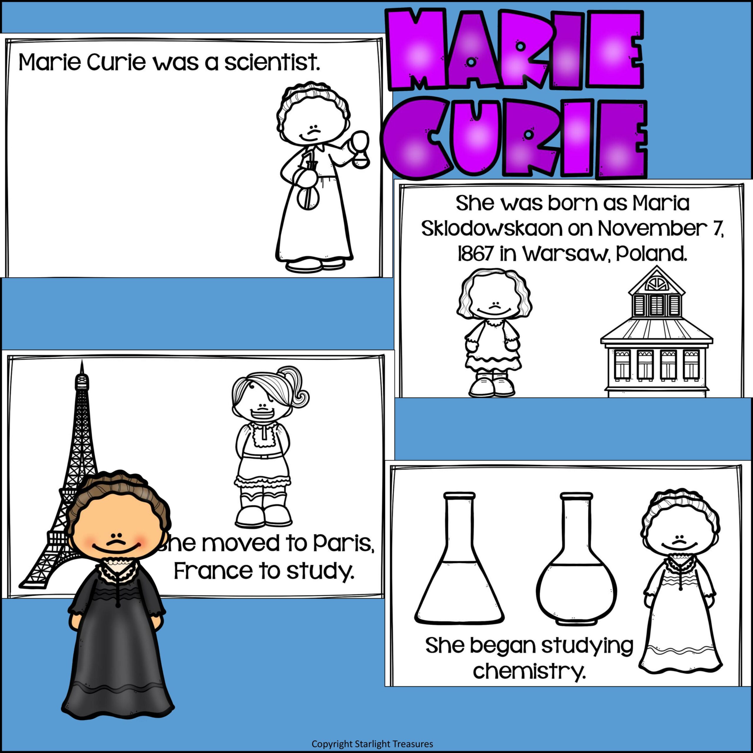 Marie Curie Mini Book for Early Readers: Women's History Month | Made ...