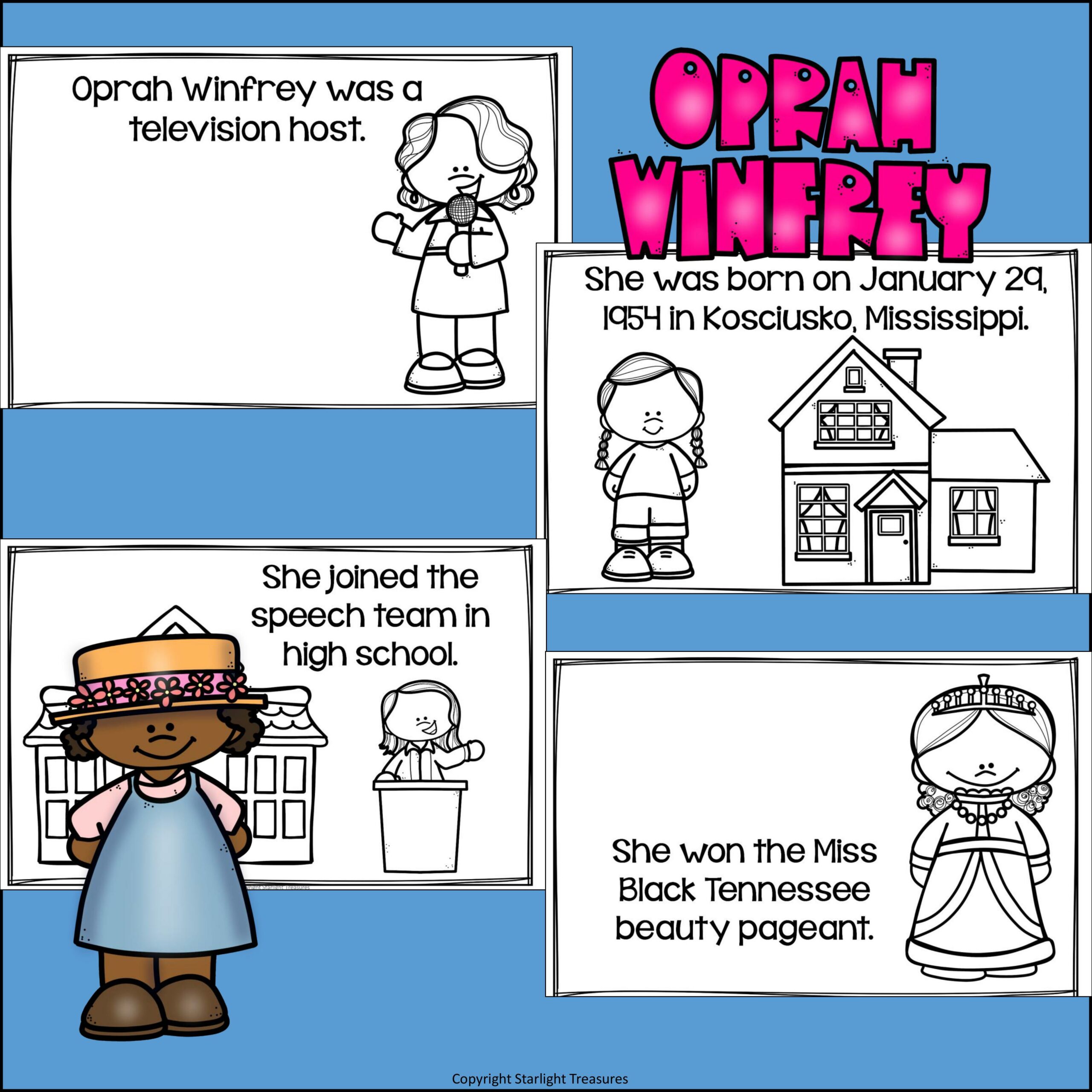 Oprah Winfrey Mini Book for Early Readers: Women's History Month | Made ...