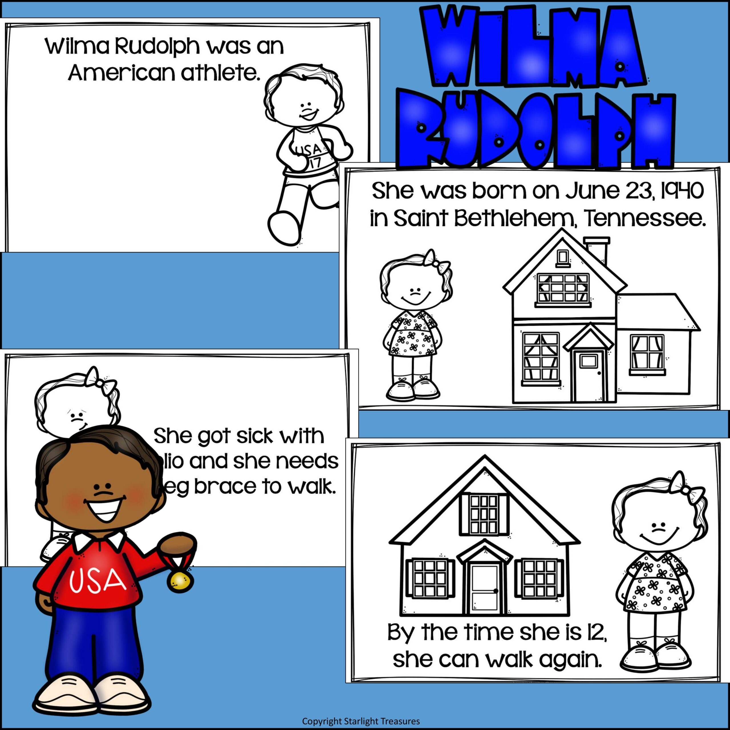 Wilma Rudolph Mini Book for Early Readers: Women's History Month | Made ...