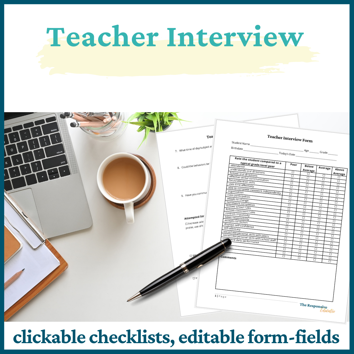 FBA Interview Forms | Made By Teachers