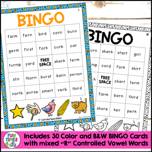 R Controlled Vowels Phonics Bingo Games - No Prep Bossy R Phonics Games ...