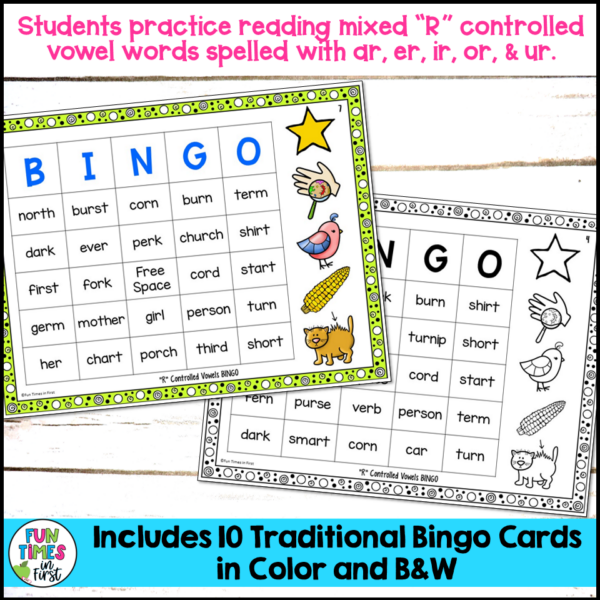 R Controlled Vowels Phonics Bingo Games - No Prep Bossy R Phonics Games ...