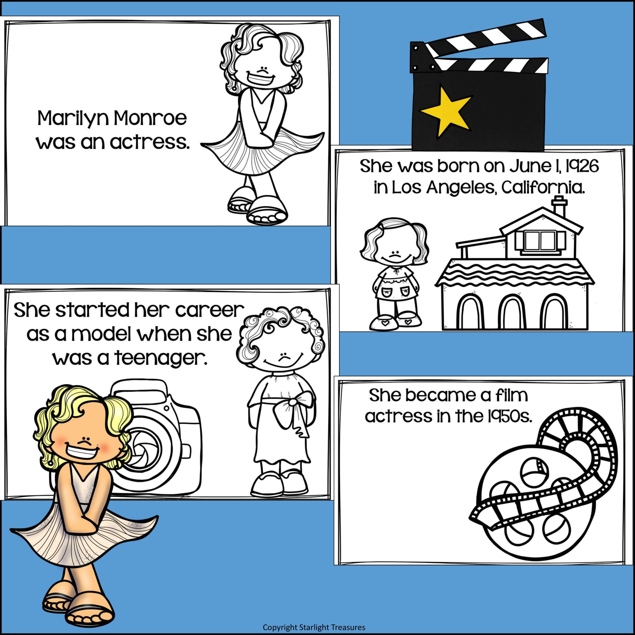 Marilyn Monroe Mini Book for Early Readers: Women's History Month ...
